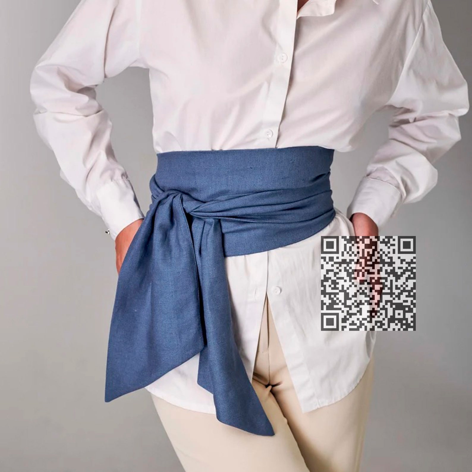 Linen Obi Belt, Double Wrap Belt, Kimono Belt, Linen Waist Belt, Obi ...