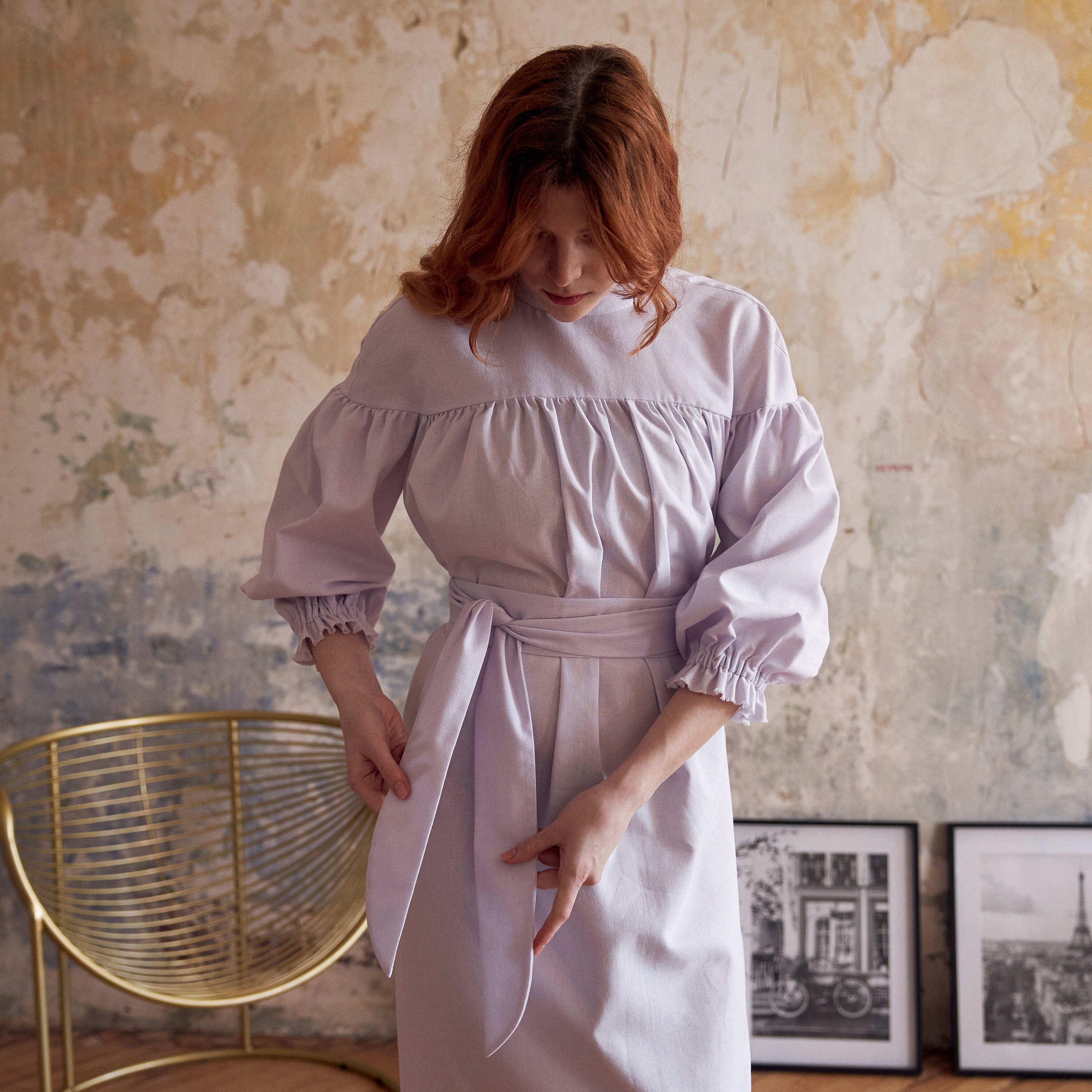 Linen Long Sleeve Dress, Pure Linen Dress, Organic Dress Womens ...