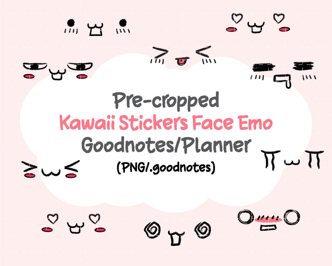 Kawaii Face Emo Goodnotes/planner Stickers. Cute Digital Sticker for ...