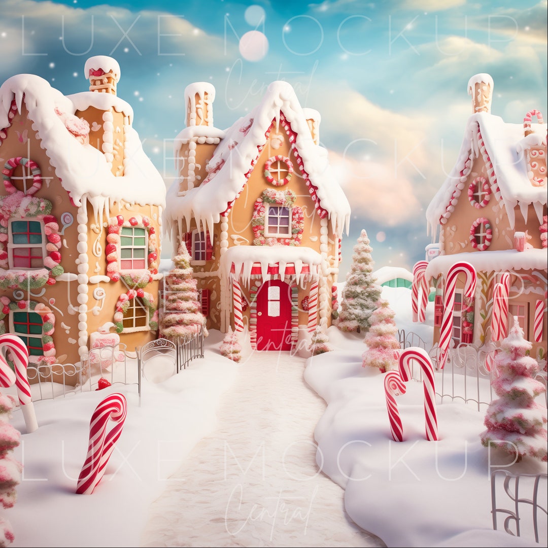 Candyland, Digital Background, Christmas Card Backgrounds, PNG FILE - Etsy
