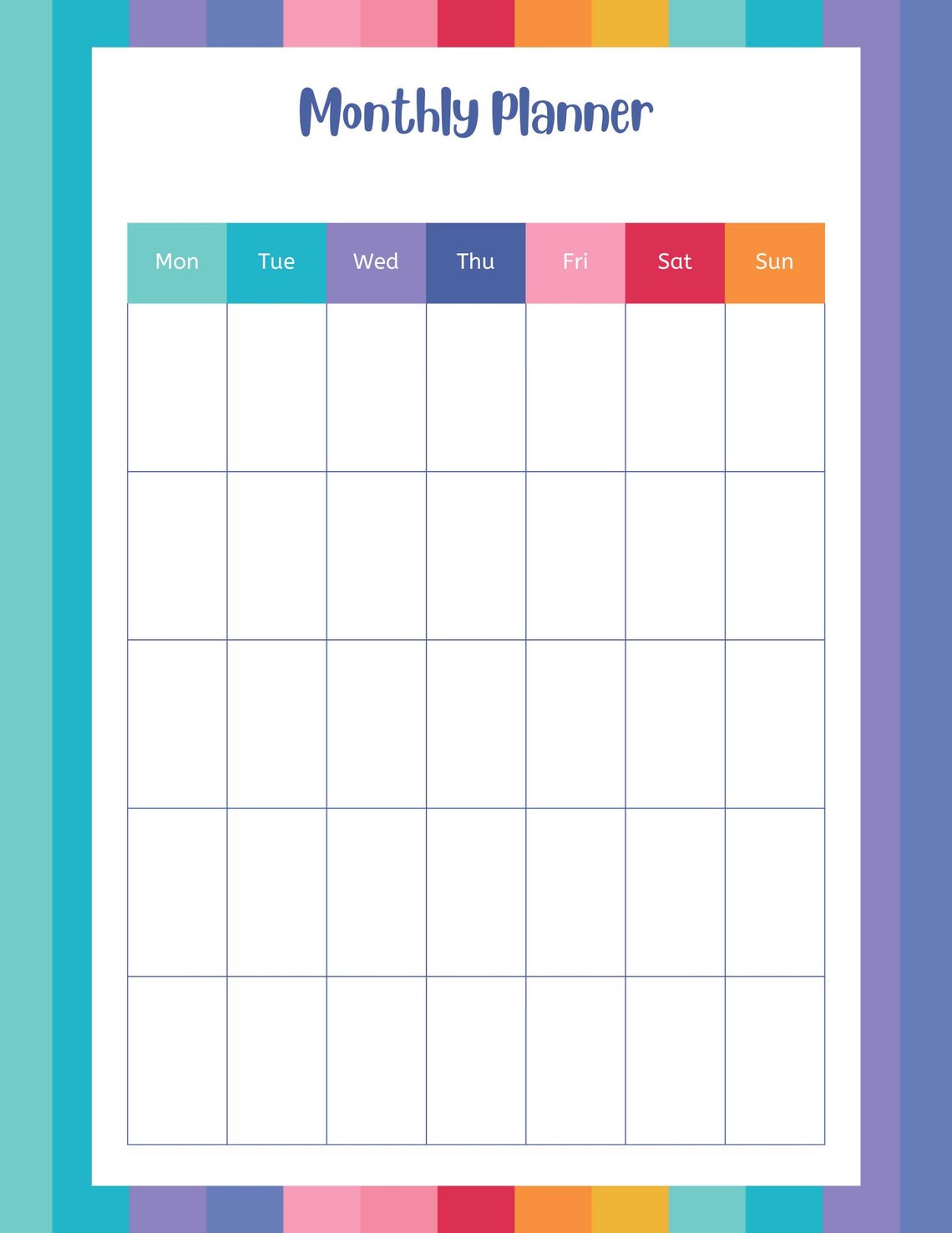 Rainbow Teacher's Planner - Etsy
