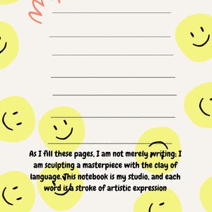 Smiley Face English Notebook - Etsy