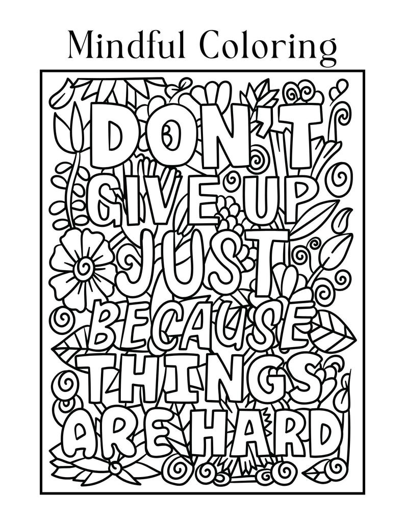 Adult Inspirational Quote Coloring Book - Etsy