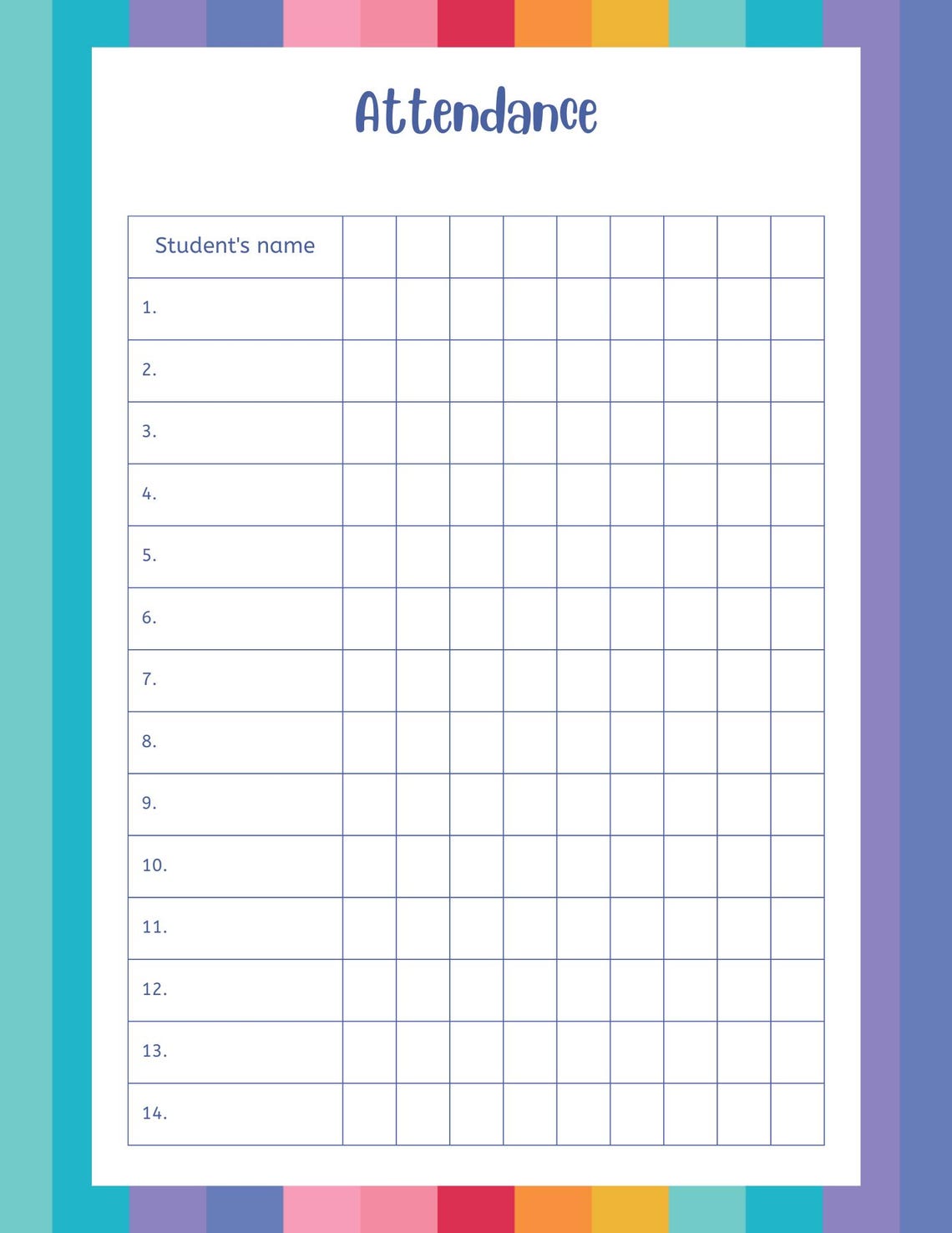 Rainbow Teacher's Planner - Etsy