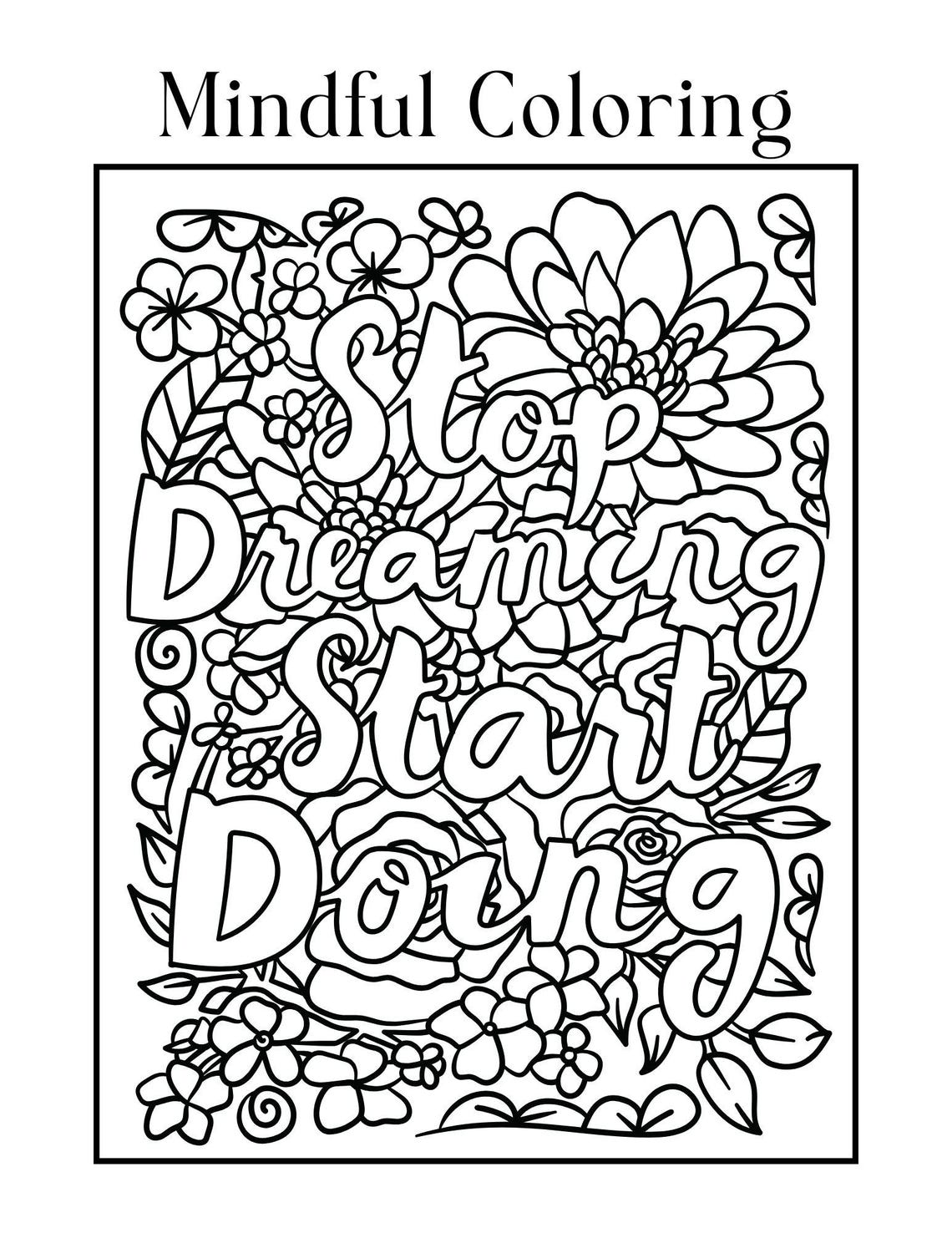 Adult Inspirational Quote Coloring Book - Etsy