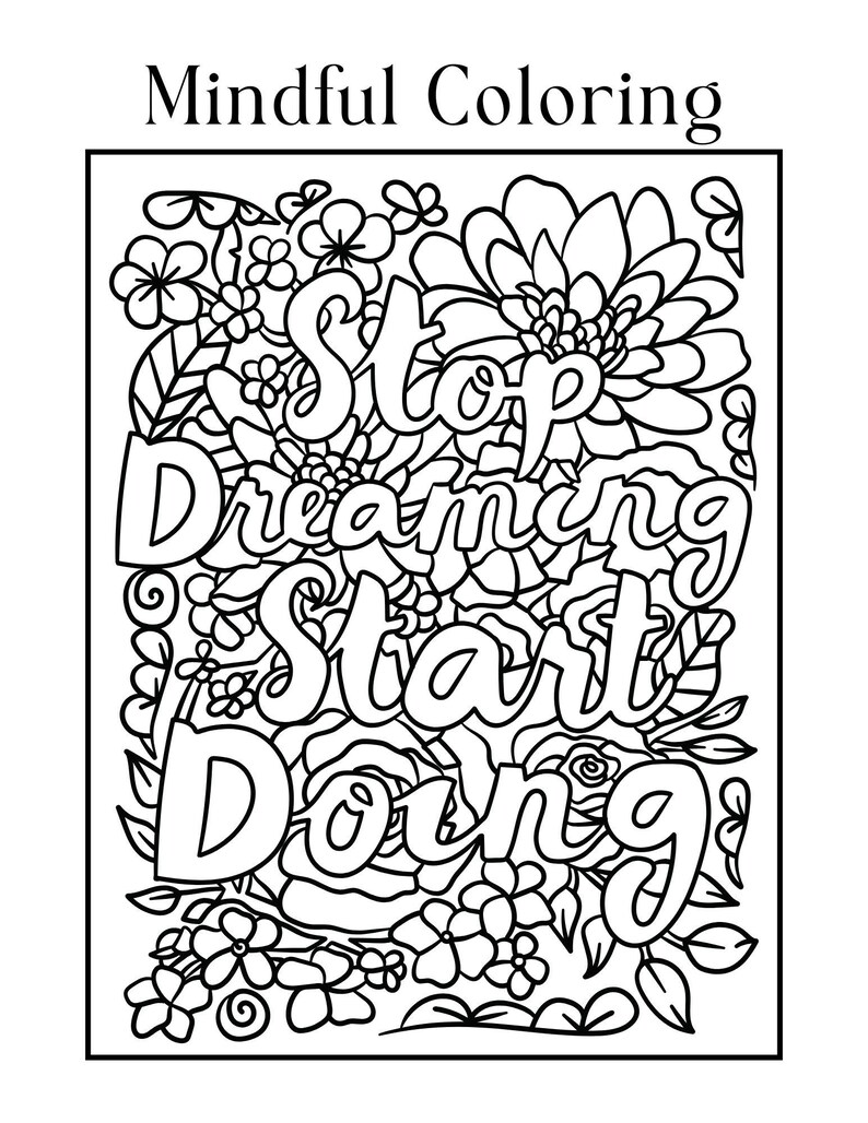 Adult Inspirational Quote Coloring Book - Etsy