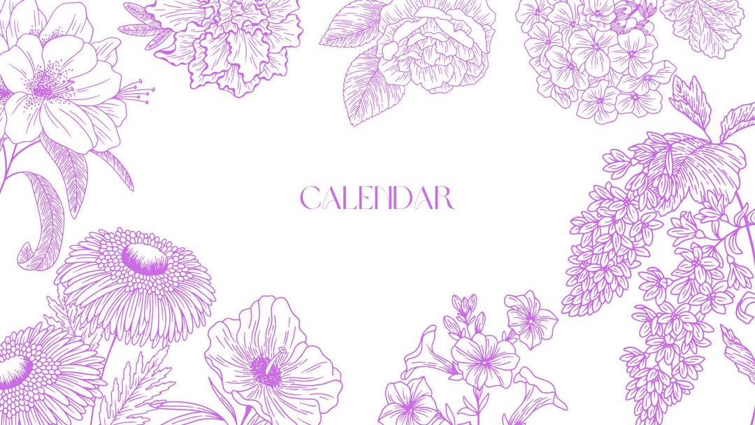Lavender Floral Calendar - Etsy