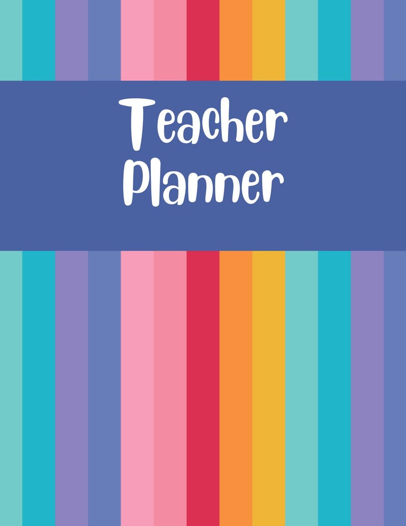 Rainbow Teacher's Planner - Etsy