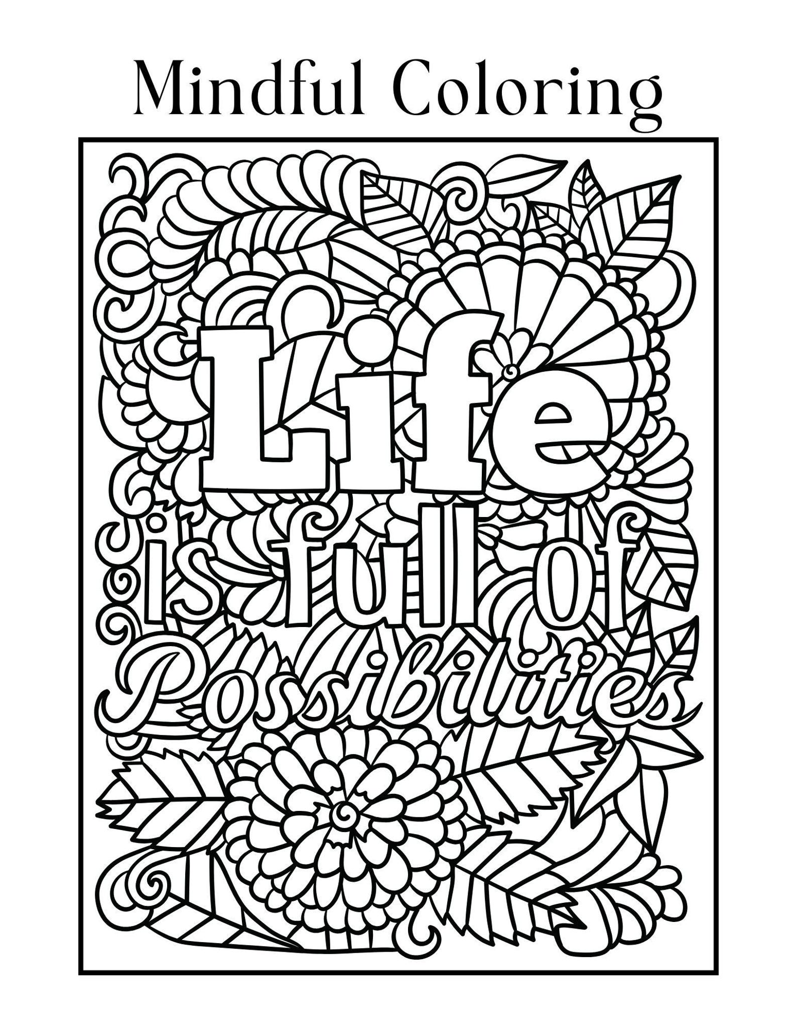 Adult Inspirational Quote Coloring Book - Etsy