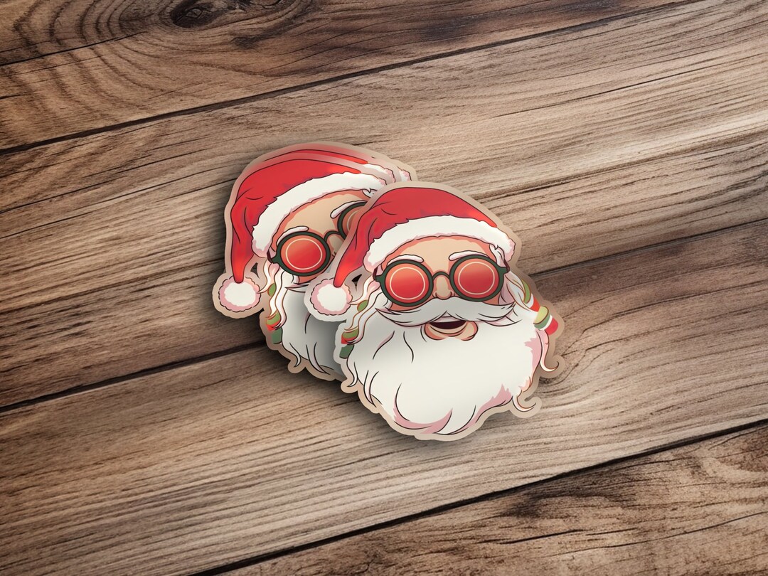 Stickers Die Cut, Funny Santa Claus, Santa Hat Sticker, Santa Claus ...