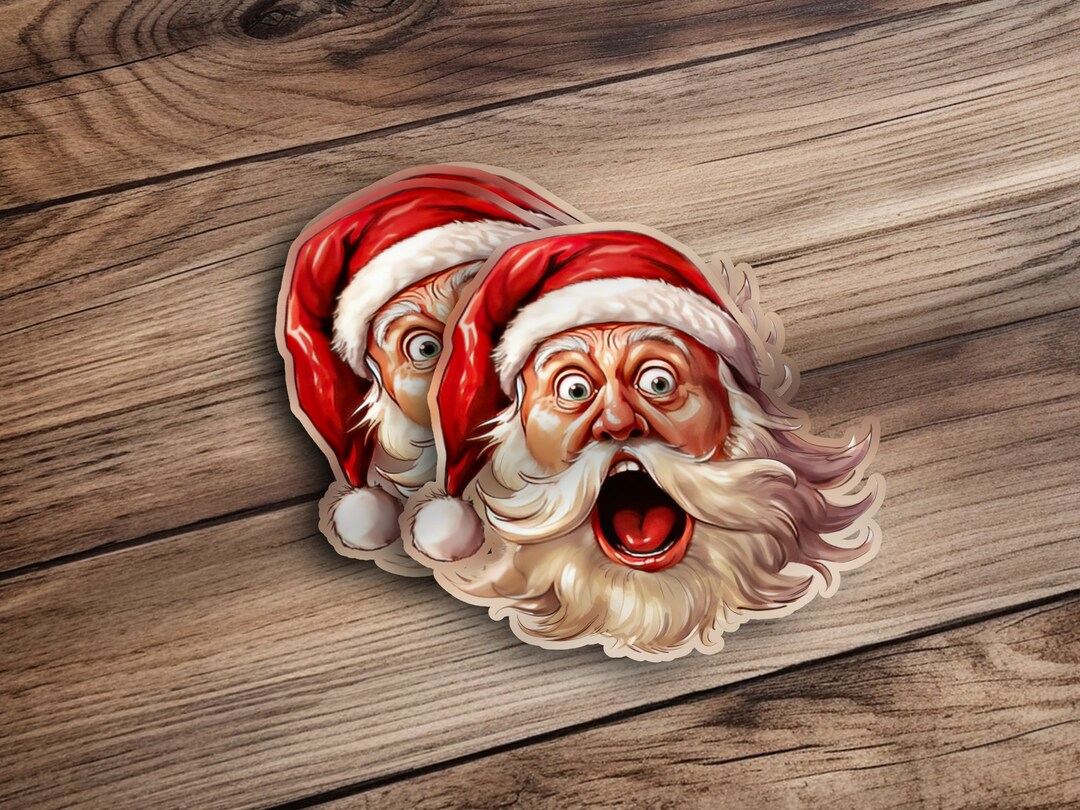 Stickers Die Cut, Funny Santa Claus, Santa Hat Decal, Vinyl Stickers ...