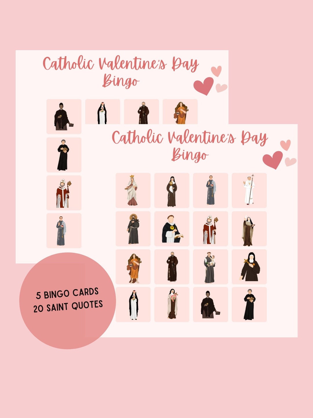 Valentines Bingo for Kids Catholic Valentine Bingo Valentines Kids ...