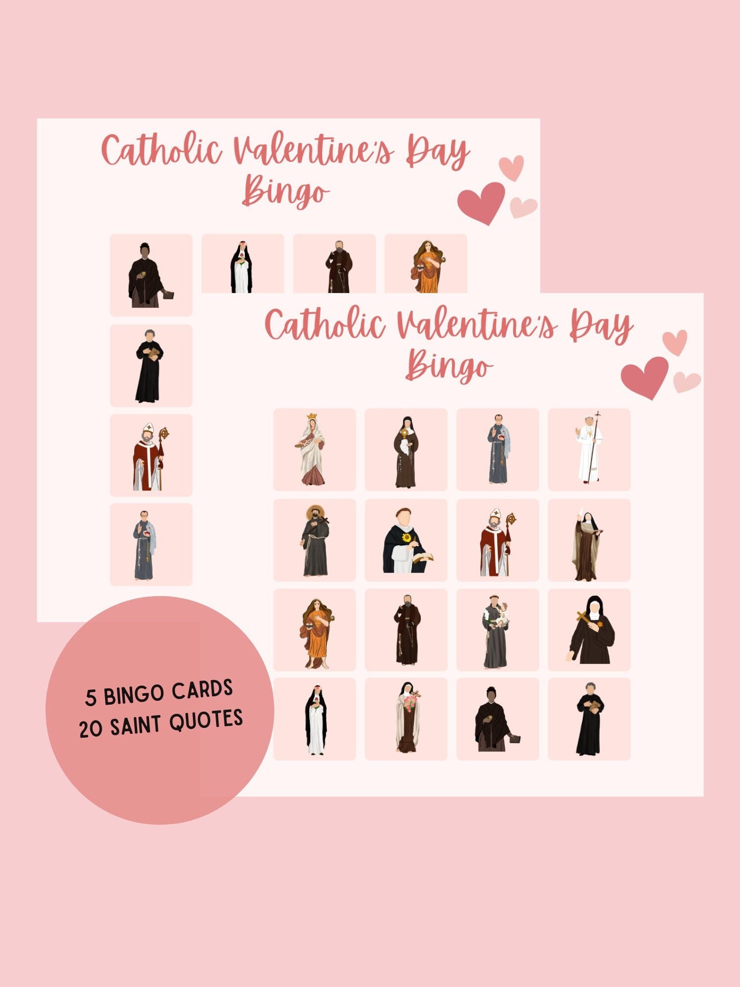 Valentines Bingo for Kids Catholic Valentine Bingo Valentines Kids ...