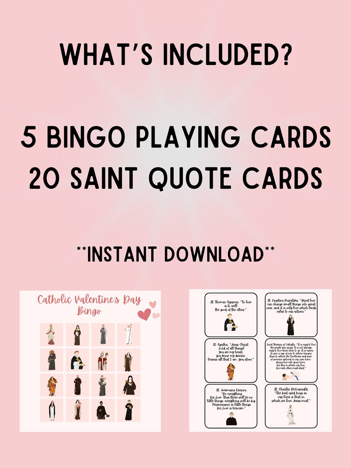 Valentines Bingo for Kids Catholic Valentine Bingo Valentines Kids ...