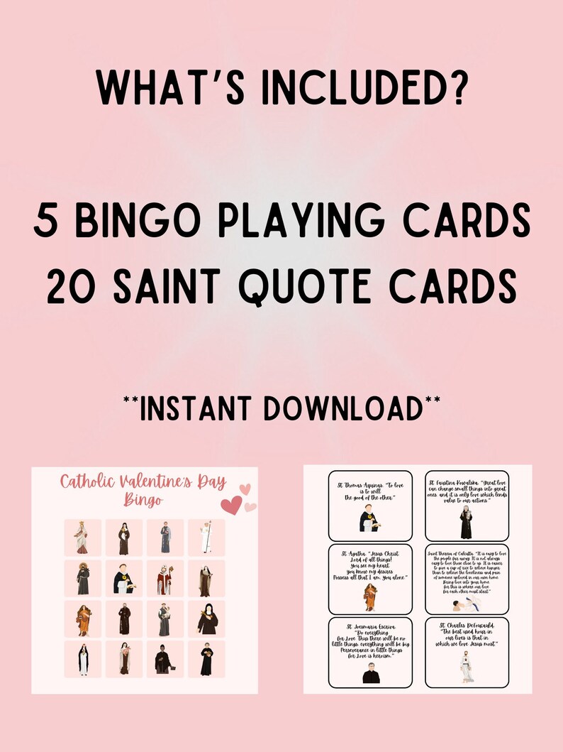 Valentines Bingo for Kids Catholic Valentine Bingo Valentines Kids ...