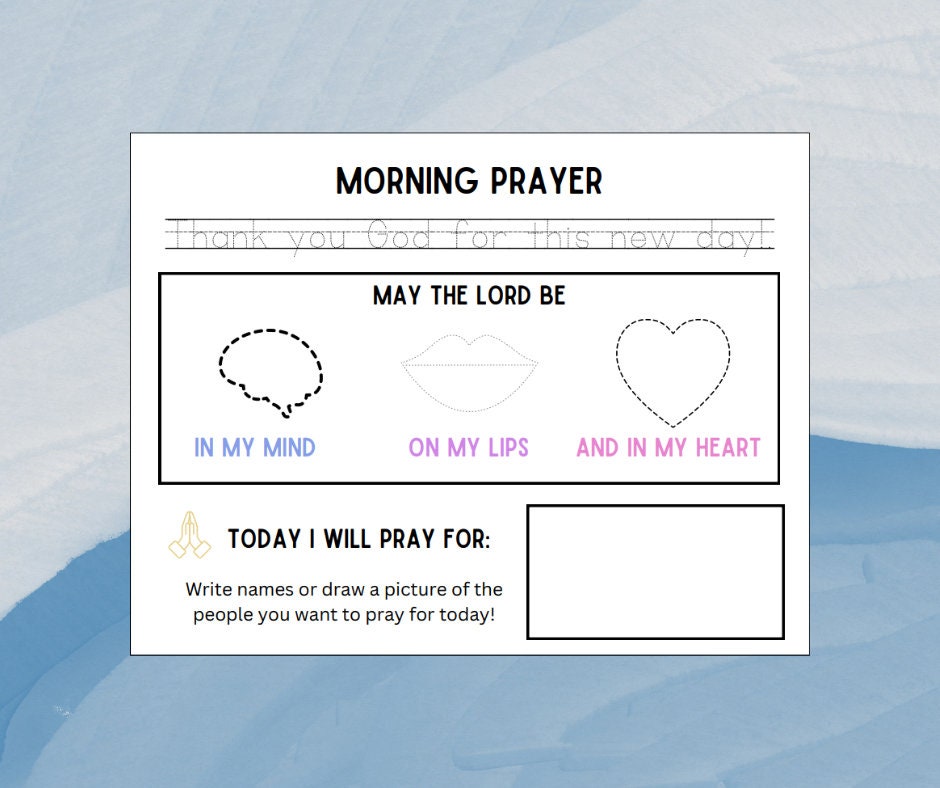 Morning Menu Christian Handwriting Practice Morning Menu Preschool ...