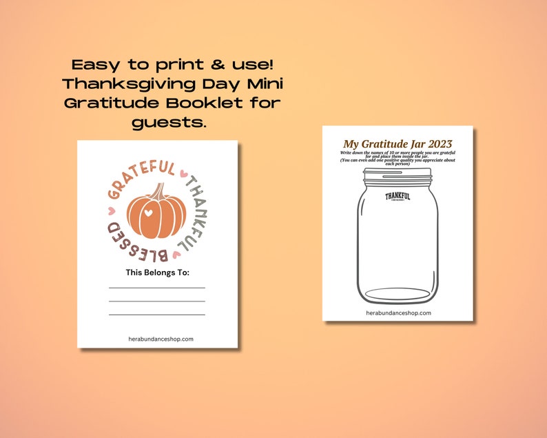 Thanksgiving Day Mini Gratitude Booklet Printable Download - Etsy