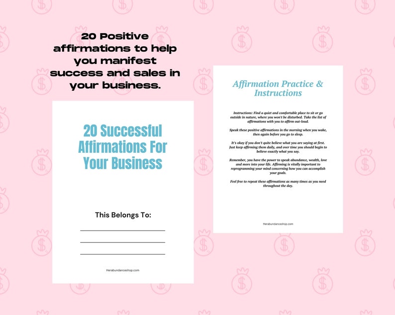 20 Successful Affirmations for Your Business Printable Download - Etsy