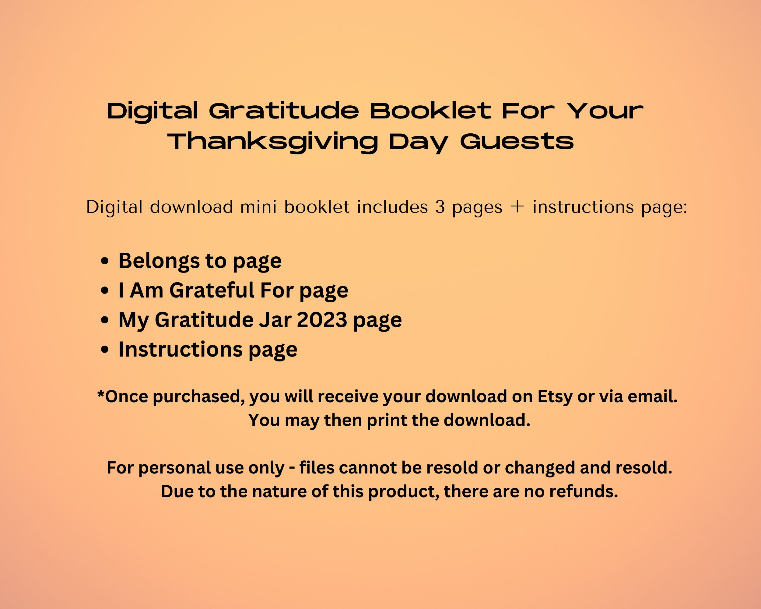 Thanksgiving Day Mini Gratitude Booklet Printable Download - Etsy