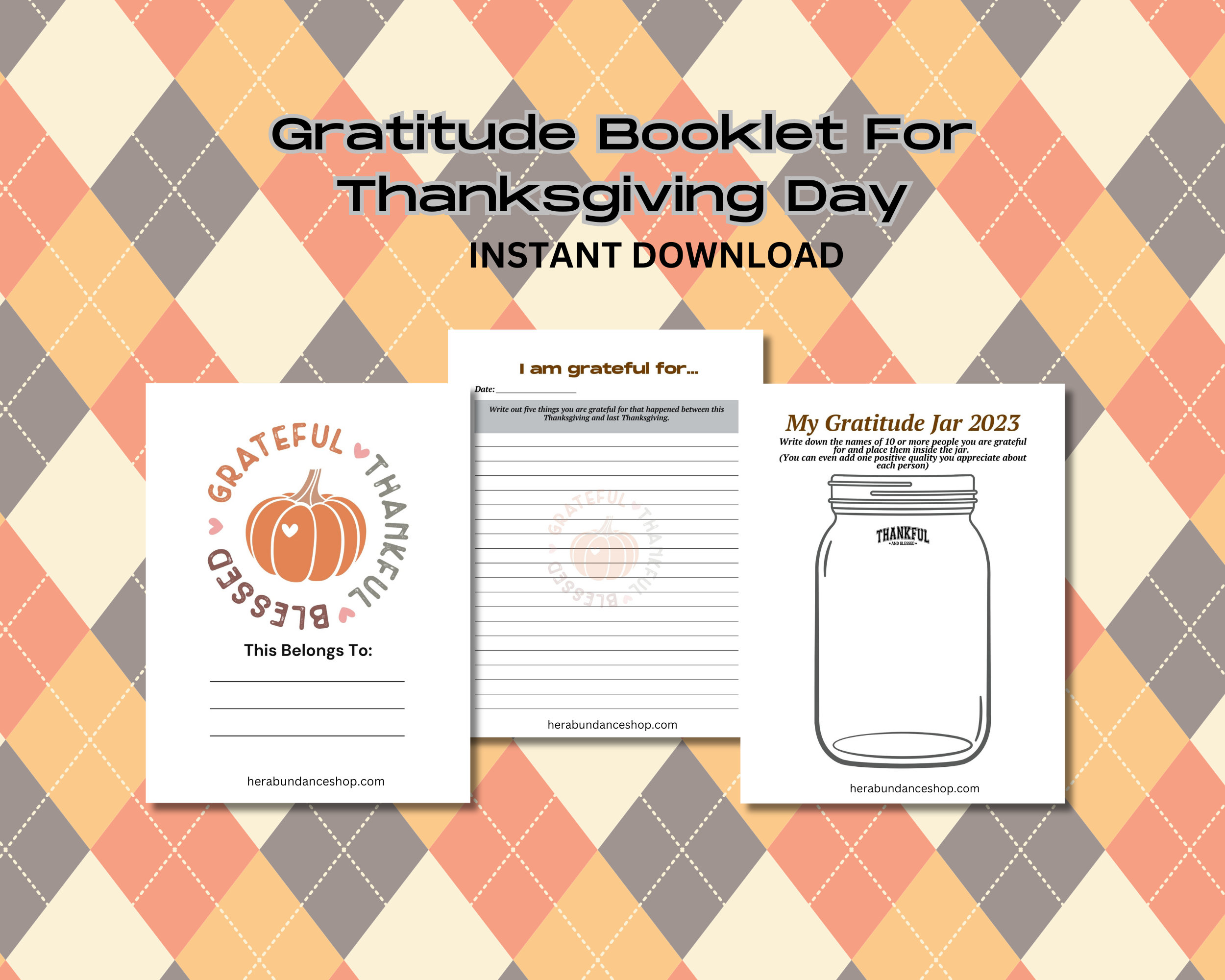 Thanksgiving Day Mini Gratitude Booklet Printable Download - Etsy
