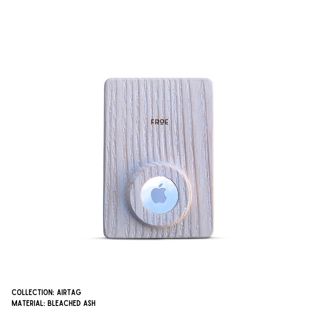 Bleached Ash Wood AirTag Card Holder Wallet - Etsy