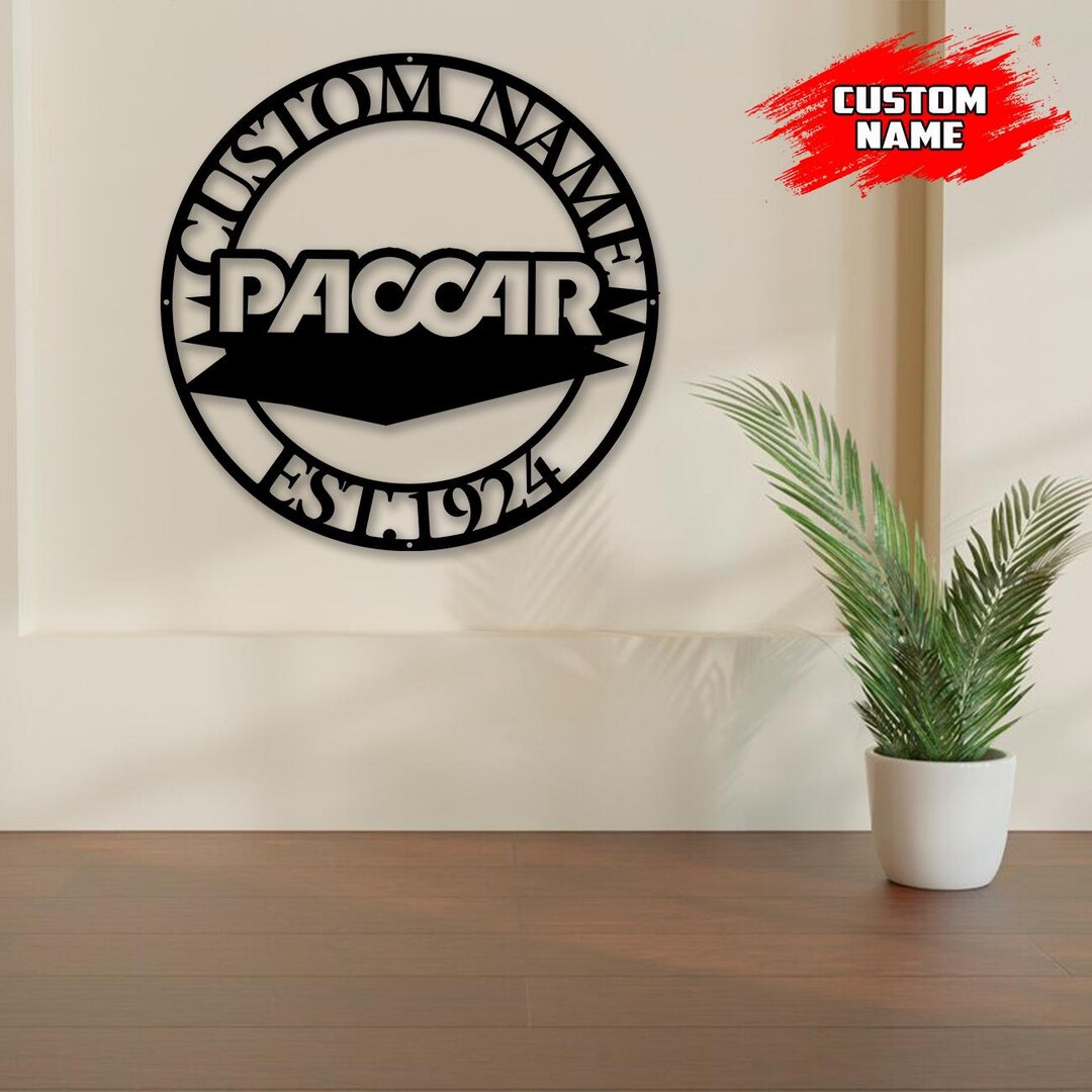 Paccar Logo Personalized Metal Sign, Paccar Metal Wall Art, Sport Car ...