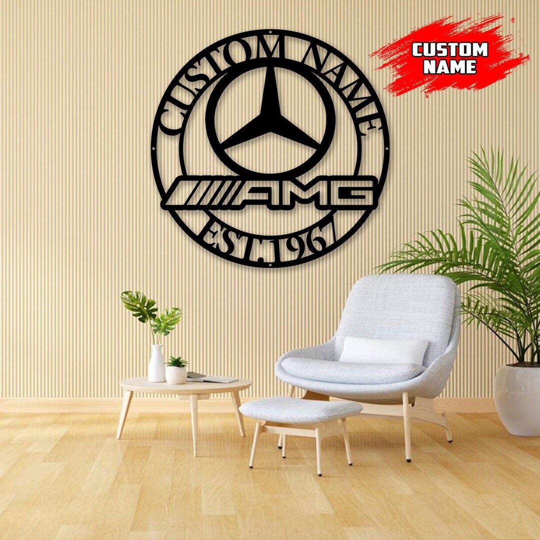 Mercedes AMG Logo Personalized Metal Sign, AMG Metal Wall Art, Sport ...