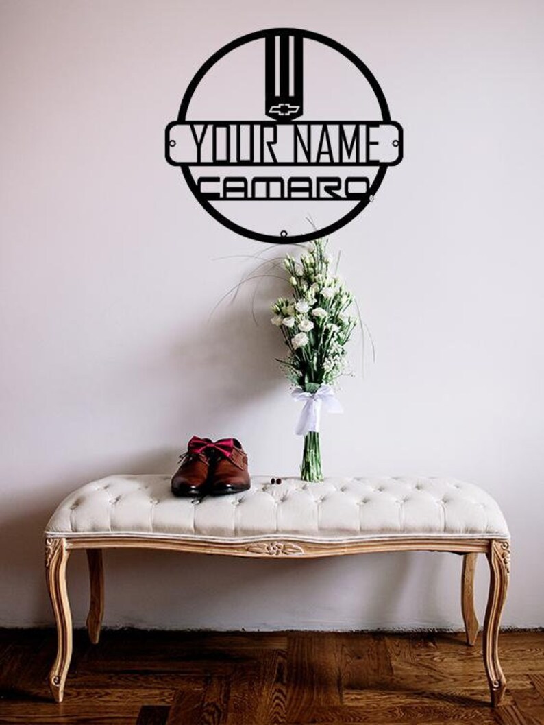 Chevrolet Camaro Logo Personalized Metal Sign, Camaro Metal Wall Art ...