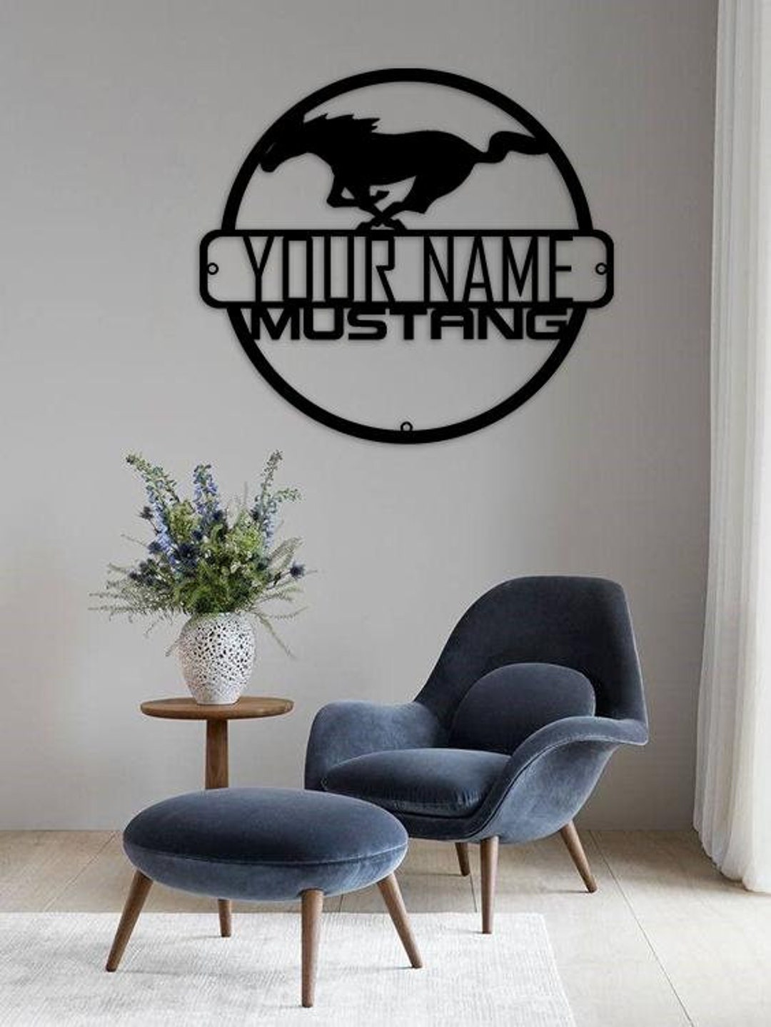 Ford Mustang Logo Personalized Metal Sign, Mustang Metal Wall Art ...