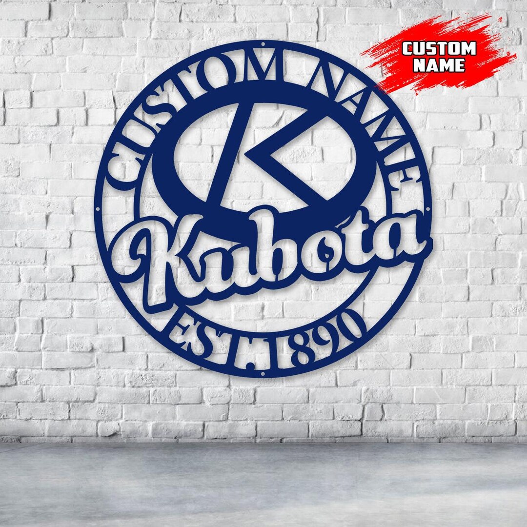 Kubota Logo Personalized Metal Sign, Kubota Metal Wall Art, Sport Car ...