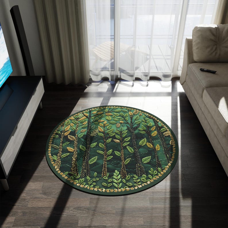 Forest Rug, Round Rugs for Living Room, Rugs for Bedroom, Custom Rugs ...