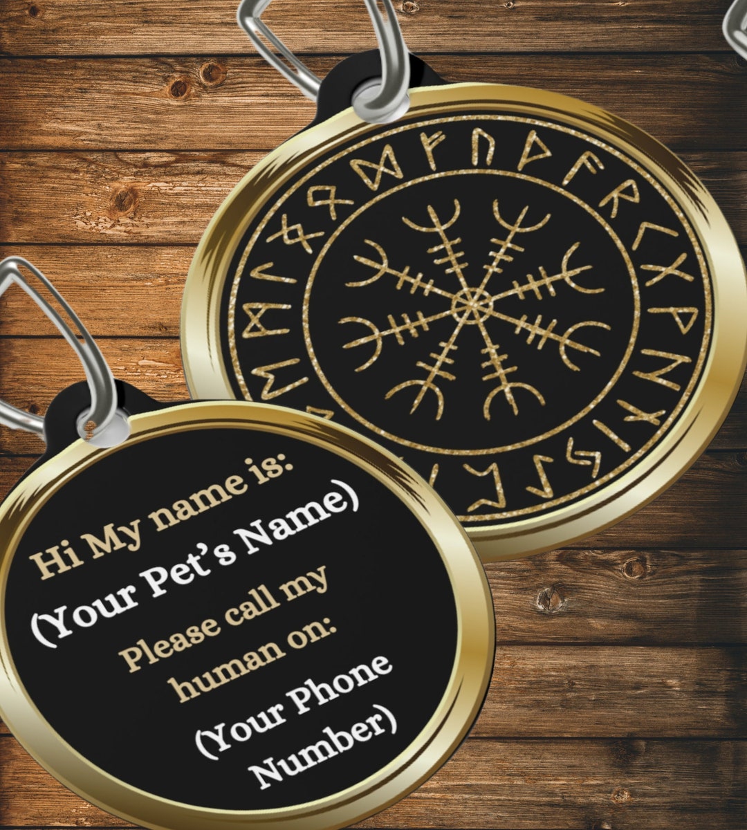 Personalized Dog Tag, Viking Rune Protection Sigil Dogtag, Cat Collar ...