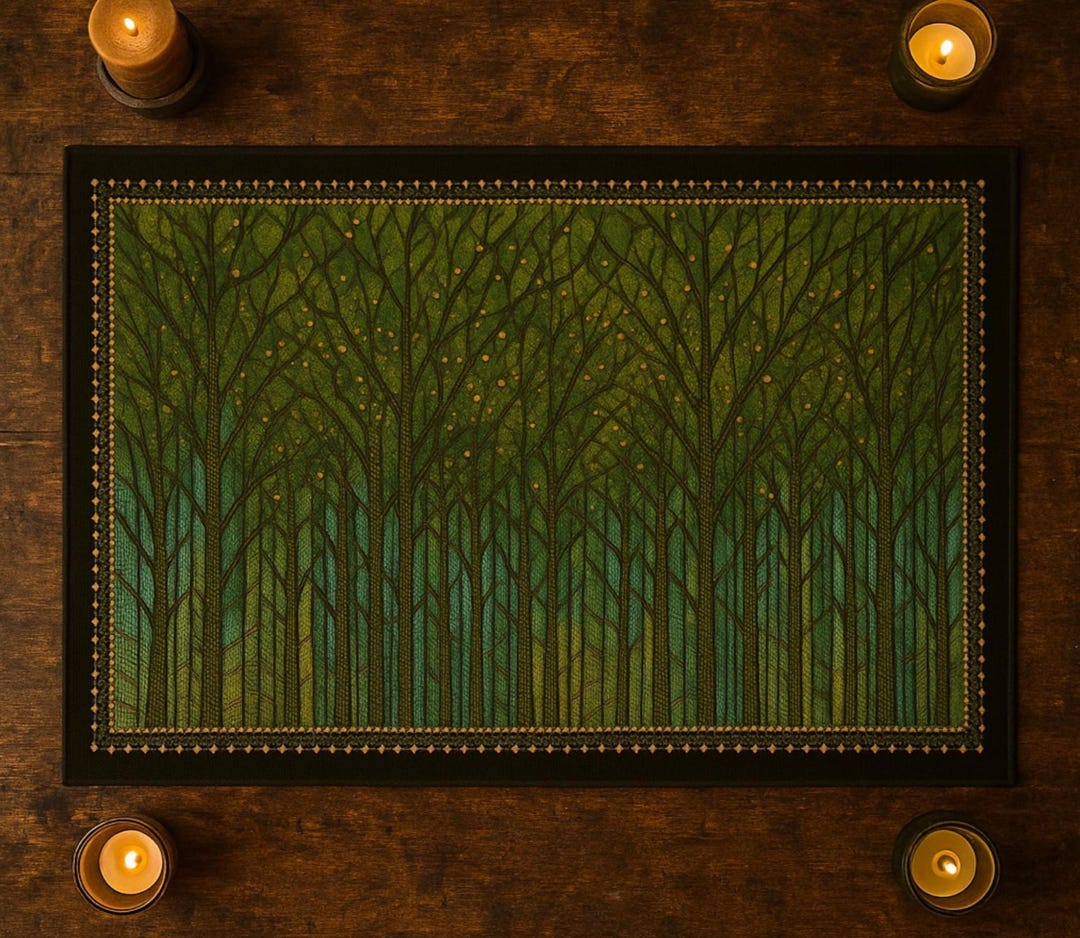 Forest Altar Cloth, Green Witchy Wall Tapestry Hanging, Whimsigoth Wall ...