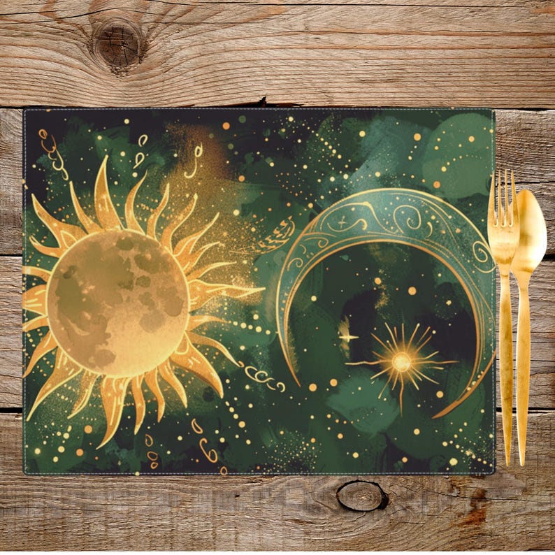 Celestial Sun&moon Table Runner, Table Decor, Spring/summer Kitchen ...