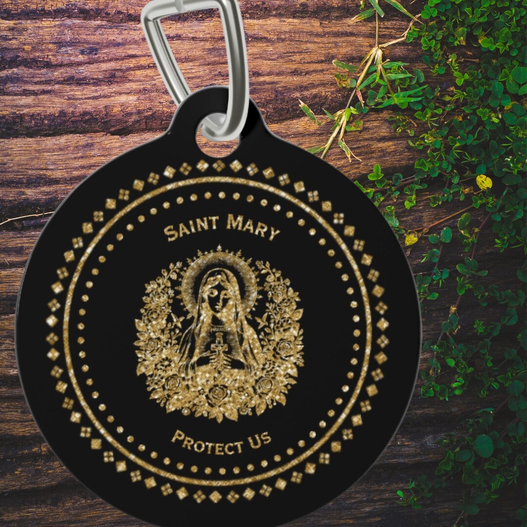 Pet Name Tags, Mary Protection Amulet, Cat ID Tag, Custom Dog Tag ...