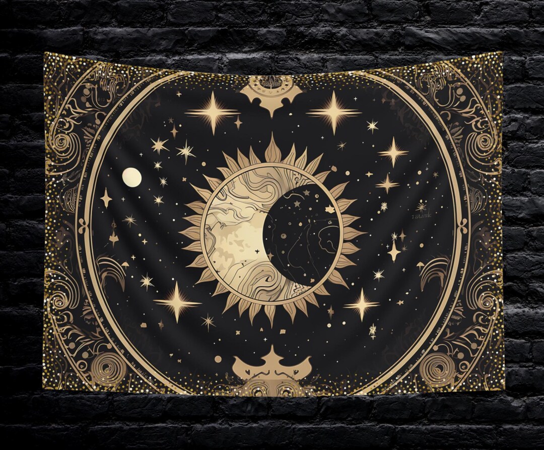 Sun and Moon Altar Cloth 36x26 Inch Tarot Cloth, Altar Decoration or ...