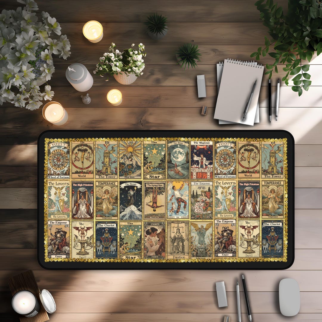 Vintage Tarot Desk Mat, Cute Deskmat Aesthetic, Custom Mouse Pad Desk ...