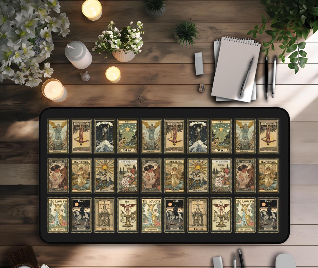 Tarot Cards Desk Mat, Cute Deskmat Aesthetic, Custom Mouse Pad Desk ...