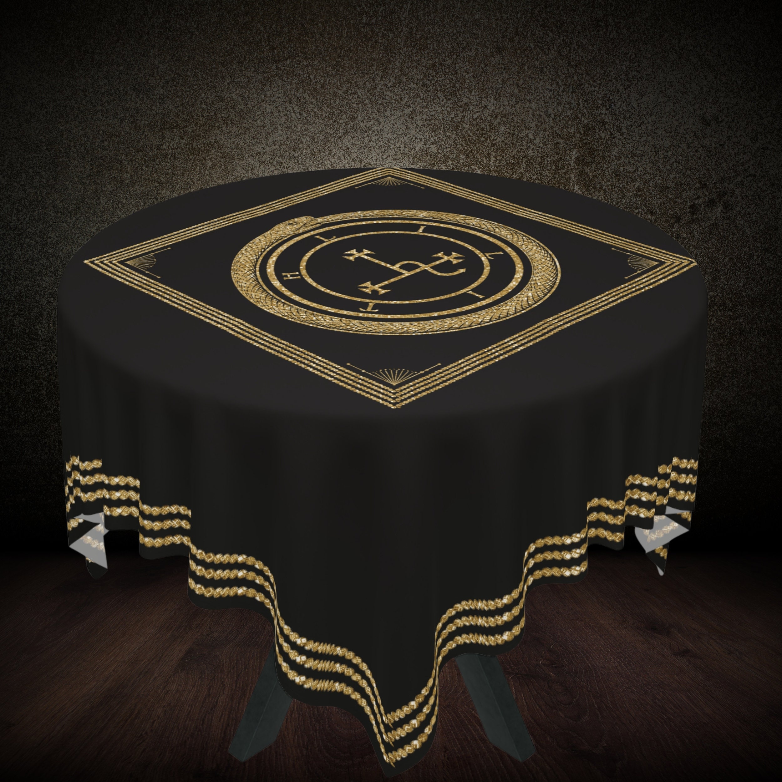 Altar Cloth, Altar Cloth With Lilith Sigil & Ouroboros, Divination ...