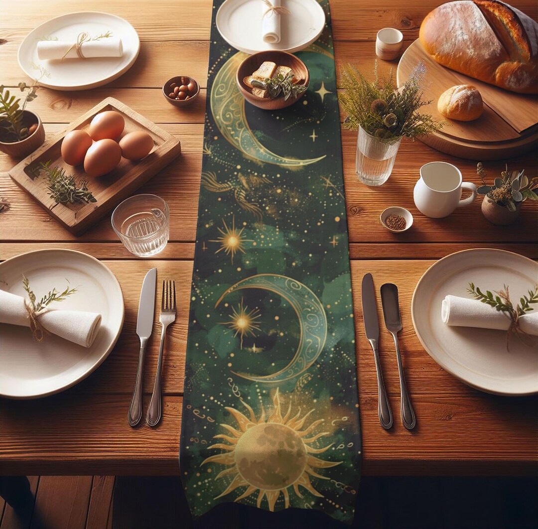 Celestial Sun&moon Table Runner, Table Decor, Spring/summer Kitchen ...