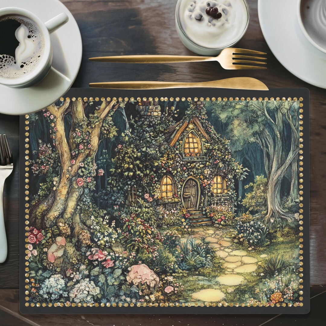 Forest Cottage Placemat, Enchanted Table Decor, Nature-inspired Dining ...