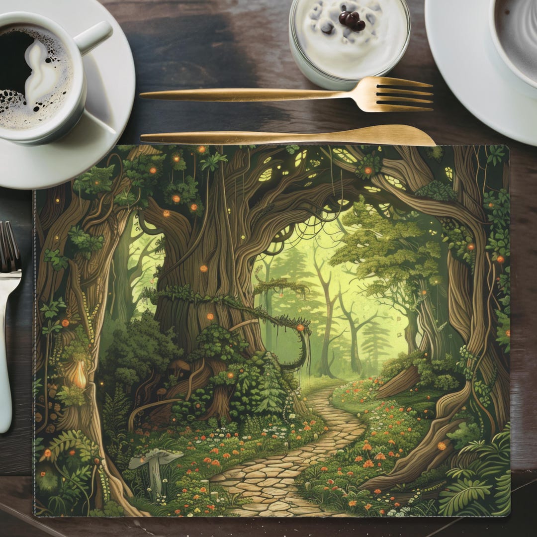 Forest Placemat, Nature-themed Tableware, Magical Decor for Kitchen or ...