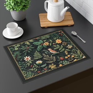 Forest Nature Placemat, Eco-friendly Table Decor 100% Cotton, Faux ...
