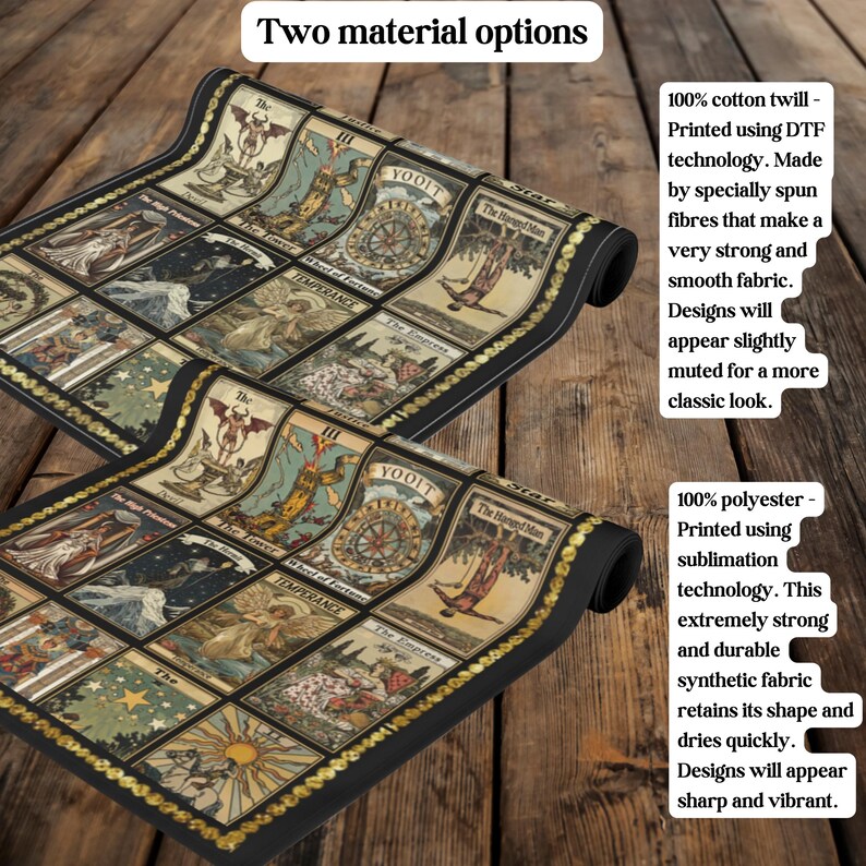 Mystic Tarot Cards Table Runner, Kitchen Table Decor, Cotton or Poly ...