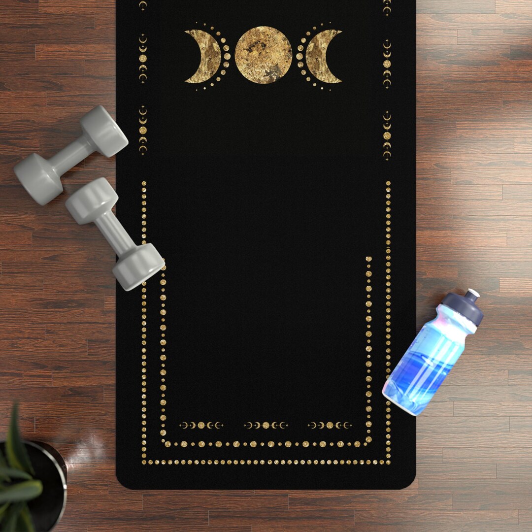 Yoga Mat With Triple Goddess & Moon Cycles - Non-slip Rubber Exercise ...