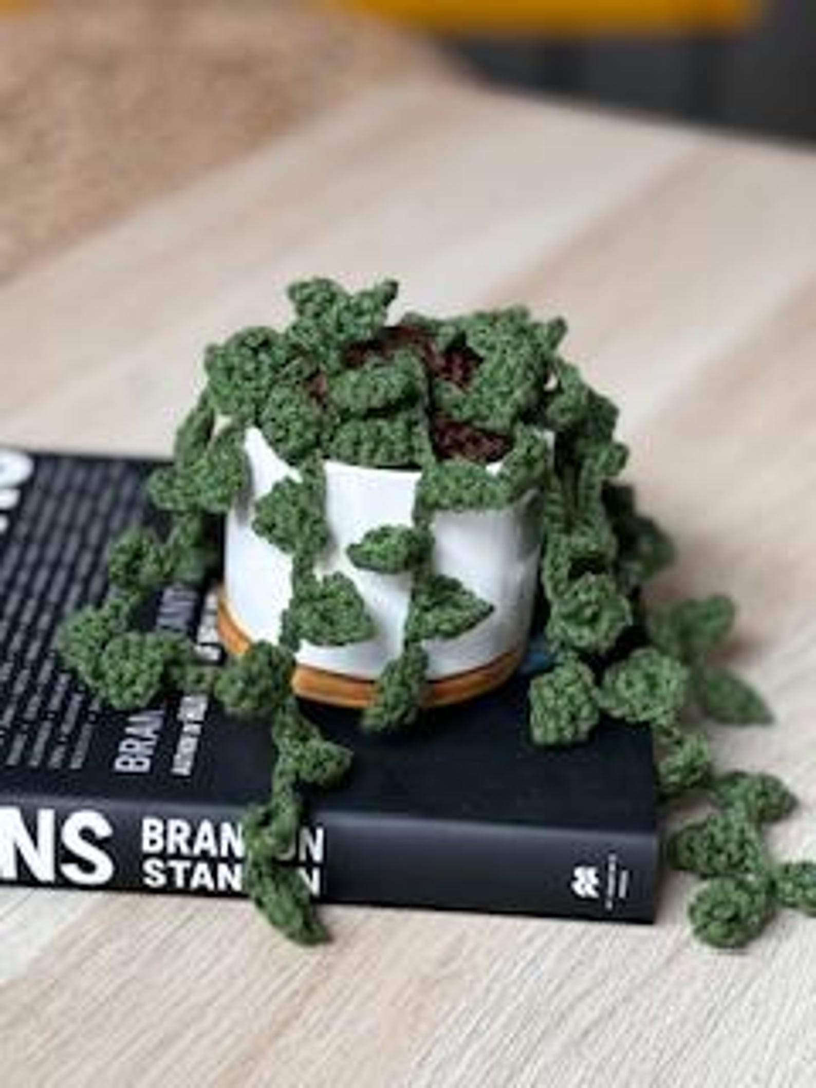 NEW Crocheted Houseplant Small Leaf, Vine, Dark Green - Etsy