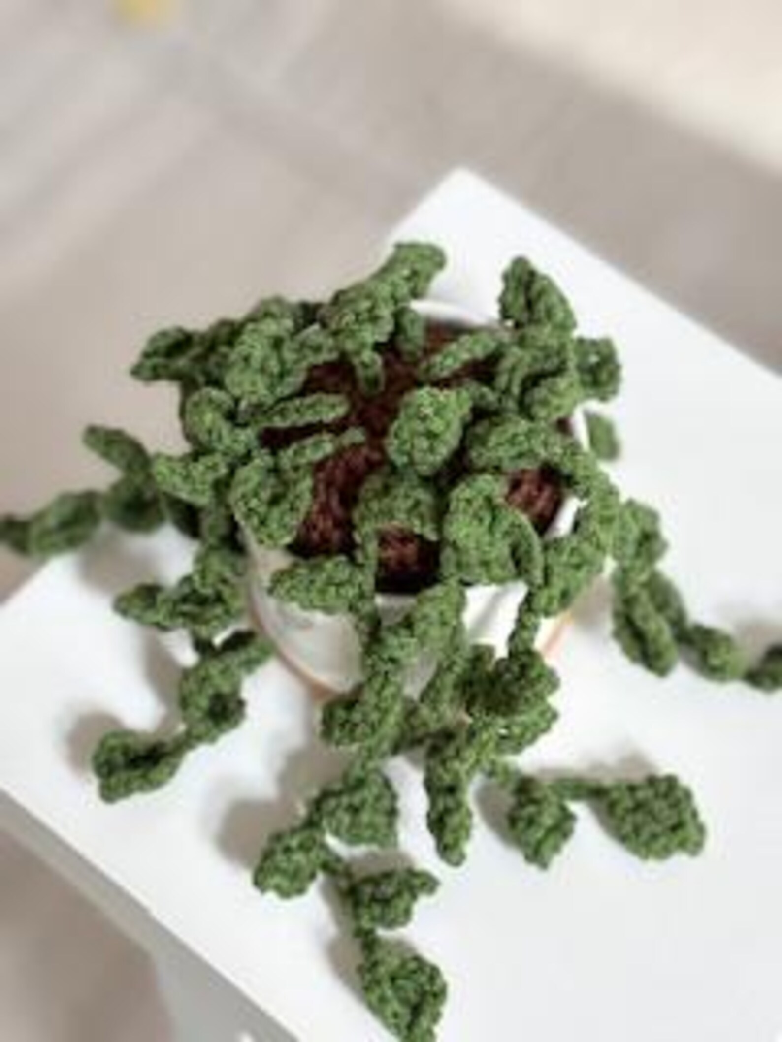 NEW Crocheted Houseplant Small Leaf, Vine, Dark Green - Etsy