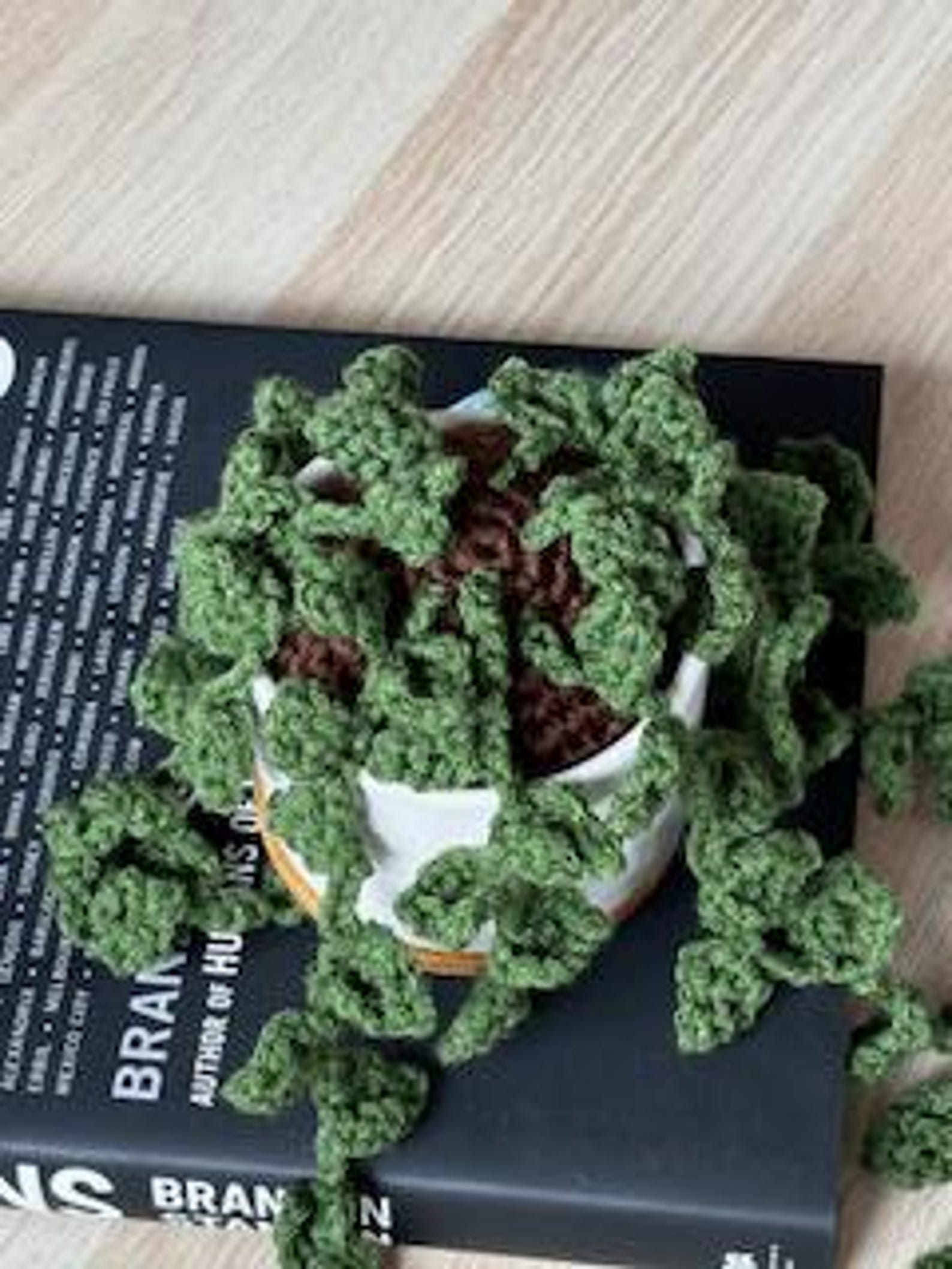 NEW Crocheted Houseplant Small Leaf, Vine, Dark Green - Etsy