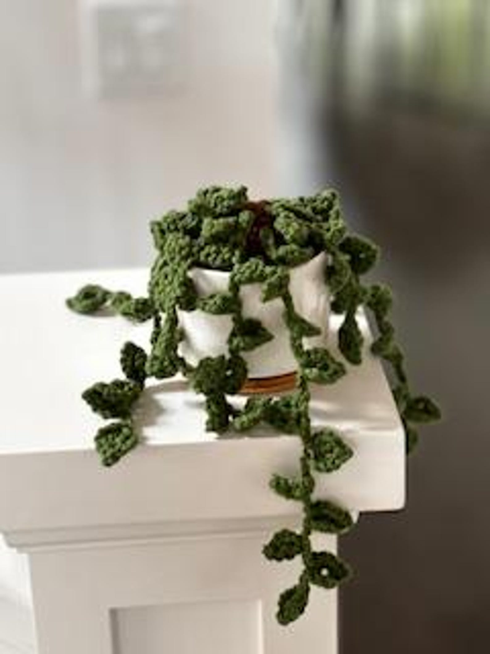 NEW Crocheted Houseplant Small Leaf, Vine, Dark Green - Etsy