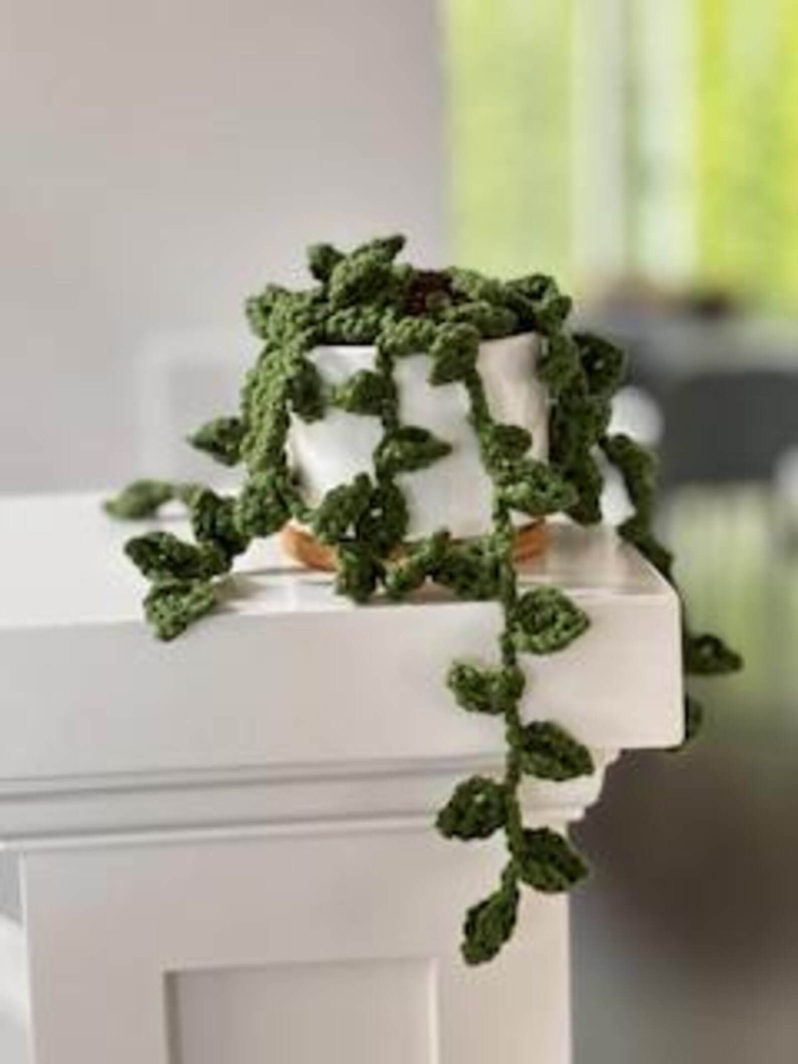 NEW Crocheted Houseplant Small Leaf, Vine, Dark Green - Etsy